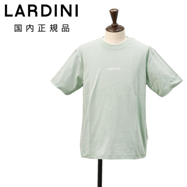商品名：ラルディーニ LARDINI 半袖Tシャツ メンズ クルーネックカットソー コットンジャージー ライトオリーブ ブランドロゴ 左裾ブランドタグ 国内正規品