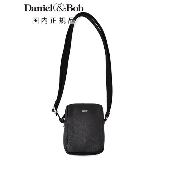 商品名：ダニエル&amp;ボブ Daniel&amp;Bob ショルダーミニポーチ 男女兼用 コンパクトバッグ アルチェ ALCE シュリンクレザー ブラック 黒 調節可能コード 国内正規品