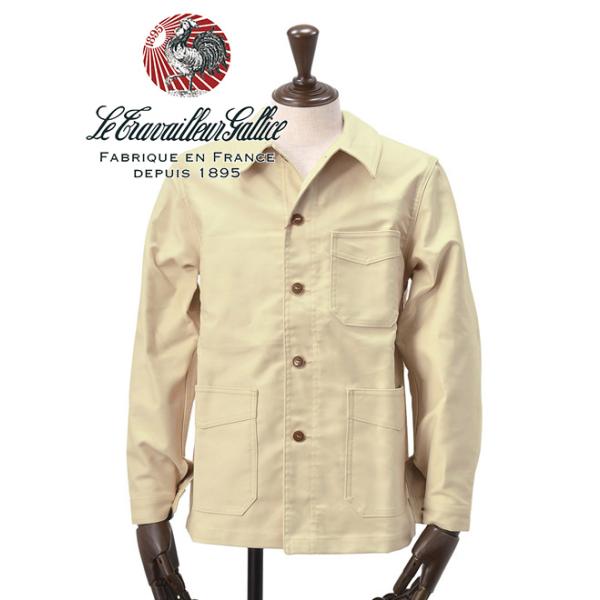 商品名：ル トラヴァイユール ガリス LE TRAVAILLEUR GALLICE カバーオールジャケット メンズ BLEU DE TRAVAILコレクション モールスキン ライトベージュ 国内正規品