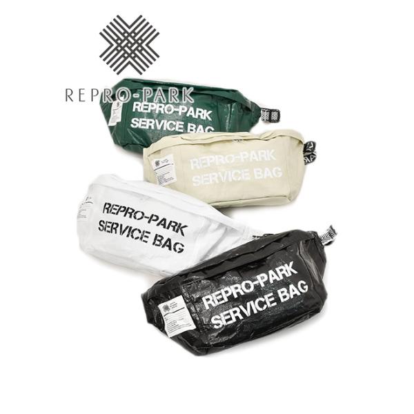 商品名：リプロパーク REPRO-PARK ボディバッグ&amp;発送キット付き プラスチック素材 フロントファスナーポケット ブラック ホワイト アイボリー グリーン