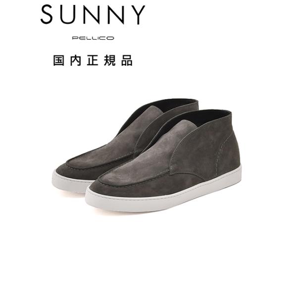商品名：ペリーコ サニー PELLICO SUNNY チャッカシューズ メンズ BARTEX M007 スエードレザー グレー 2.5cmソール Uチップ 国内正規品