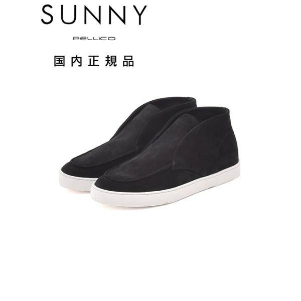 商品名：ペリーコ サニー PELLICO SUNNY チャッカシューズ メンズ BARTEX M007 スエードレザー ブラック 黒 2.5cmソール Uチップ 国内正規品