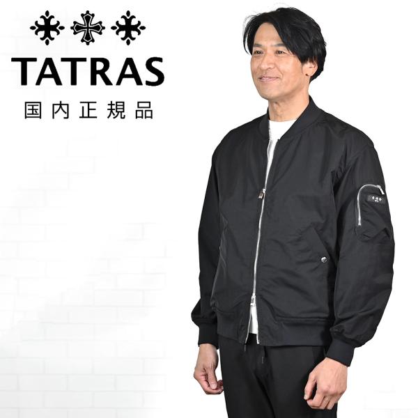 商品名：タトラス TATRAS MA-1型ブルゾン メンズ トモリ TOMORI フライトジャケット ワッシャー風高密度ナイロン ブラック 黒 リラックスフィット 国内正規品