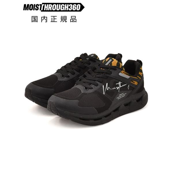 商品名：モイスルー360 MOISTHROUGH360 防水スニーカー メンズ VENTIRIS ZB ヴェンティリス ゼブラ柄 ブラック×ゴールド 通気防水機能搭載 レースアップシューズ