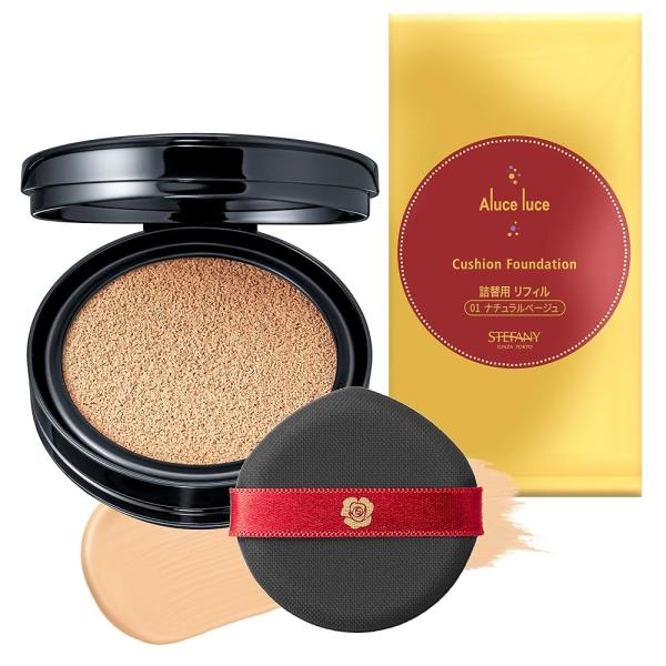 「商品情報」「主な仕様」「Aluce luce」は「Aluce luce Plus」にリニューアル！今までの機能はそのままに、密着力とカバー力がさらにUP！潤いを抱えたツヤ肌へ導く クッションファンデーション。美容液成分“ローズオイル”に加...