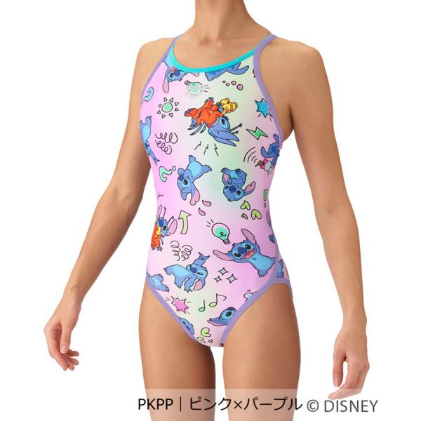 耐久性に優れた TOUGHSUIT（タフスーツ）シリーズの Disney（ディズニー）デザインモデル。環境に配慮したリサイクルポリエステル素材を使用しており、塩素に強く長持ちするため、大会に向けて練習を重ねる頻度が高いスイマーにおすすめのト...