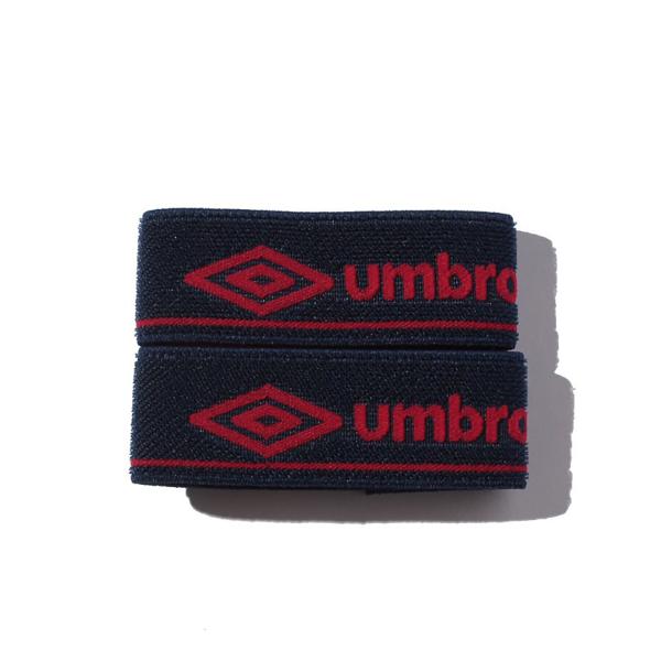 umbroロゴ入りシンガードストッパー。#アンブロ#umbro#サッカー／フットボール#レガース素材：ポリエステル、ナイロン、ポリウレタン原産国：日本【製品寸法】F : 全長:26， ベルト幅:3.5【素材】ポリエステル  ナイロン  ポリ...