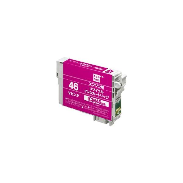 エコリカ型番:ECI-E46M/対応メーカー:エプソン/対応純正品:ICM46/色:マゼンタ/インクの種類:顔料/JANコード:4571163364644/適合機種:PX-101 / PX501A / PX-A620 / PX-FA700 ...