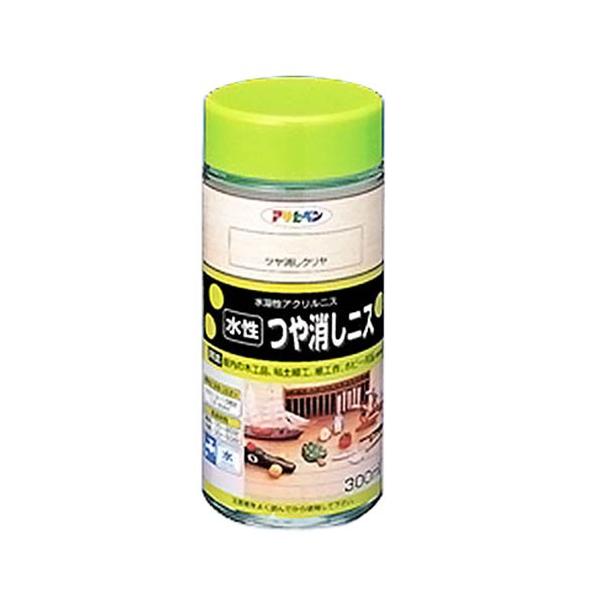 【用途】屋内の木工品、粘土細工、紙工作、ホビー用品の塗装。【機能・特徴】水彩絵の具やポスターカラー(一部の色を除く)の上に塗っても色がにじまず、ツヤ消しに仕上がります。速乾性で塗りやすい、ツヤ消し透明ニスです。【仕様】●内容量：300mL。...