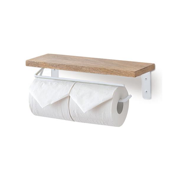 規格:W31 D 11 H9ネジ穴サイズ：Φ0.35(4個) 　厚0.35hole to hole：3.3 / 27芯棒部分0.7 / 0.53アイアン/マンゴーウッド原産国:インド品番:41371備考:・トイレットペーパー横に2つ収納可・...