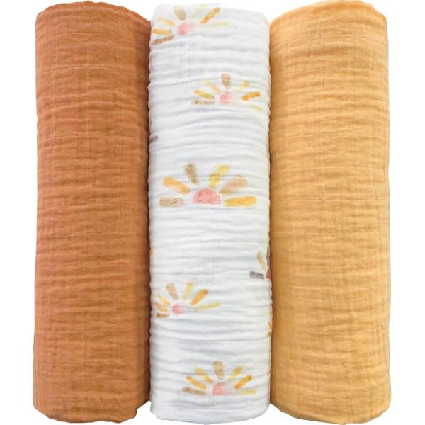 モスリンコットンは通気性が良く、夏は涼しく冬は暖かさを保ち、一年を通して快適にご使用いただけます。大判サイズでおくるみとしてだけでなく、ブランケット、日よけカバー、授乳ケープなど多目的にご使用いただけます。洗濯機で簡単にお洗濯ができ、洗うた...