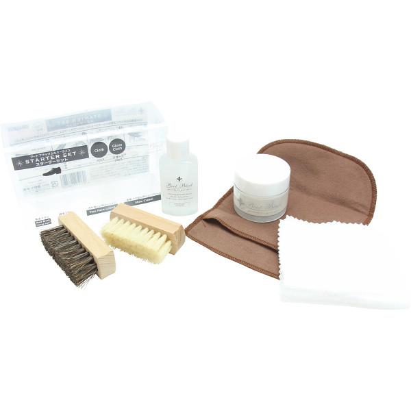 シューケアのアイテムをコンパクトにまとめたセットです。●シュークリーム・クリーナー・馬毛ブラシ・豚毛ブラシ・クロス・グローブクロス×各1●現品約14×5.5×8.5cm・本体重量＝約240g●シュークリーム＝ろう・油脂・有機溶剤・水、クリー...