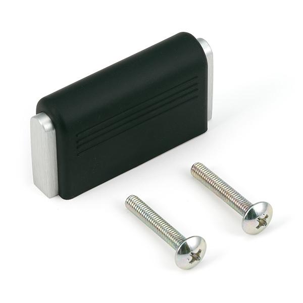 つまみ FS-04-S 付属品:十字穴付トラス小ねじM4x25(カラー)(1)カバー：ブラック材料:(1)カバー：エラストマー（TPE）(2)本体：アルミニウム合金仕上:(2)本体：シルバーアルマイト処理＋ヘアライン仕上重量:28g製品内容...