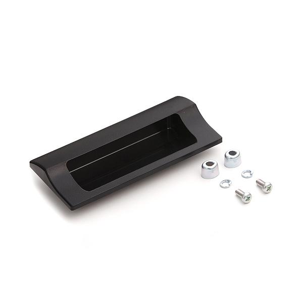 埋込取手 HH-JS型 ねじ取付 本品は手掛かりがあります。付属品:十字穴付なべ小ねじM4x10ばね座金呼び4(取付方法)付属のスペーサー、ばね座金、小ねじで、取付パネルを挟み込むように取り付けます。(取付加工図)（木製の場合）※ 取り付け...