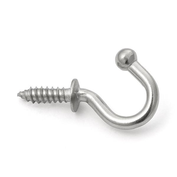 ステンレス鋼製 玉付 フック TL型 フックの先端が球状なので、安心してご使用いただけます。材料:ステンレス鋼（SUS304）仕上:研磨サイズ:D：D1：H：d：d1：d216.8：11：15：2.7：6.5：4.5(耐荷重N)49(耐荷重...