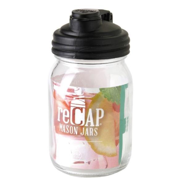 SPICE OF LIFE reCAP ポアラーキャップジャー ブラック片手で開け閉め簡単、使い方がひろがるアメリカ生まれの「reCAP(リキャップ)」が付いたジャー。面倒なフタの開け閉めが片手で簡単にできるから、すぐ中身を取り出せます。ジ...