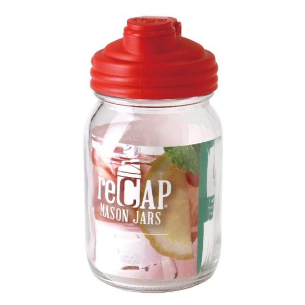 SPICE OF LIFE reCAP ポアラーキャップジャー レッド片手で開け閉め簡単、使い方がひろがるアメリカ生まれの「reCAP(リキャップ)」が付いたジャー。面倒なフタの開け閉めが片手で簡単にできるから、すぐ中身を取り出せます。ジャ...