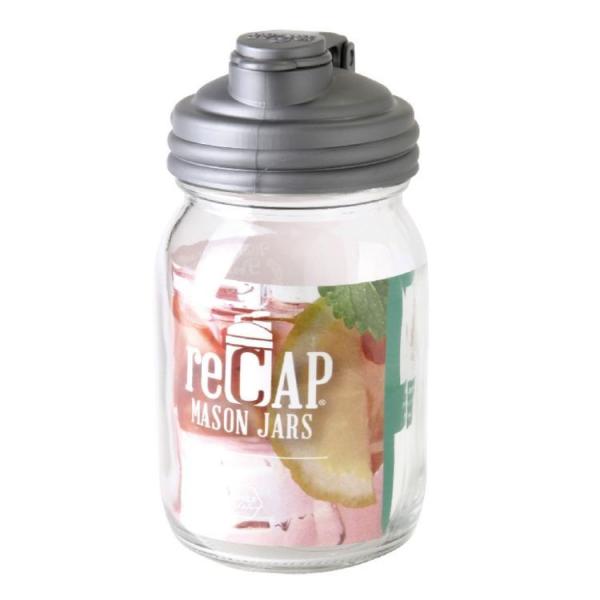 SPICE OF LIFE reCAP ポアラーキャップジャー シルバー片手で開け閉め簡単、使い方がひろがるアメリカ生まれの「reCAP(リキャップ)」が付いたジャー。面倒なフタの開け閉めが片手で簡単にできるから、すぐ中身を取り出せます。ジ...