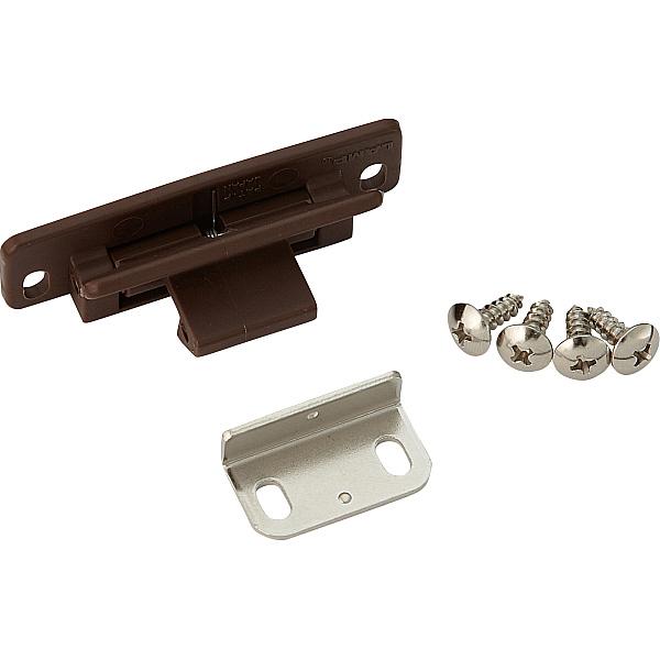 レバー ラッチ LL-66型 付属品:十字穴付トラスタッピンねじ4×12【取付図】図は地板と扉の隙間が5mmの場合です。※印付寸法は24-（地板と扉の隙間寸法）です。仕様:-材料:(1)本体：ポリアミド（PA）(2)レバー：ポリアミド（PA...