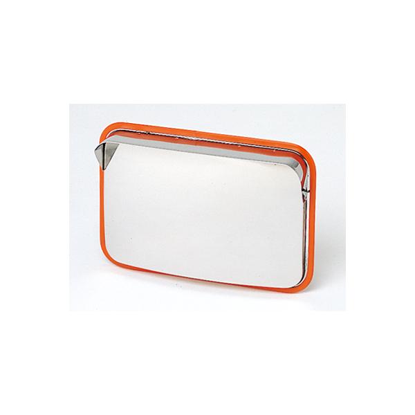 ステンレスミラー 黒  ガラス製ガレージミラーと同じく、オーソドックスで人気のあるミラーです。ワレない・サビない・ヒズマないステンレス製。枠の色も5色からお選びいただけます。  仕様： 枠色：黒色サイズ：角 225×320mm重量：1.5k...