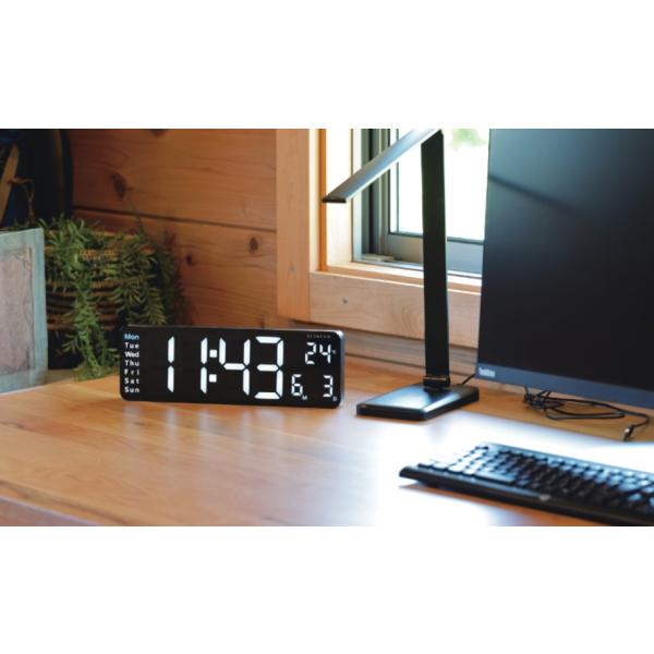LED CLOCK Rico(LED クロック リコ)表示内容：月/日/曜日/室温/時間/分機能：アラームx2種、サマータイム、ストップウォッチ、カウントダウン、LED輝度調整(オートor手動10段階)、12/24時間切換え仕様：置き掛け兼...