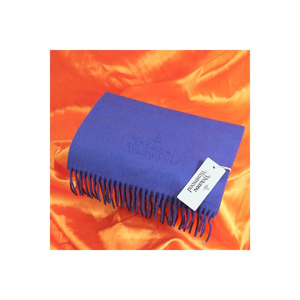 ヴィヴィアンのロゴをデザインしたウール100％のマフラーです。ロゴであるオーブと文字ロゴをセンターにデザインした男女ともにお使いいただけるシンプルモデルです。<商品詳細>・カラー：ブルー（K406）・素材：ウール100％・サイズ...