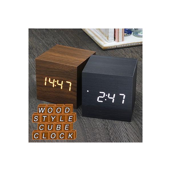 USB接続電源・電池両用タイプ省エネ LEDライトアラーム付時刻・温度・湿度切り替え機能新