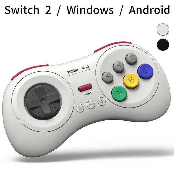 商品説明Switch / Switch 2 / Windows / Android / macOS / Raspberry Pi対応のワイヤレスゲームパッドです。6ボタン設計により、クラシックゲームやレトロゲームに適した操作感を実現。Blu...