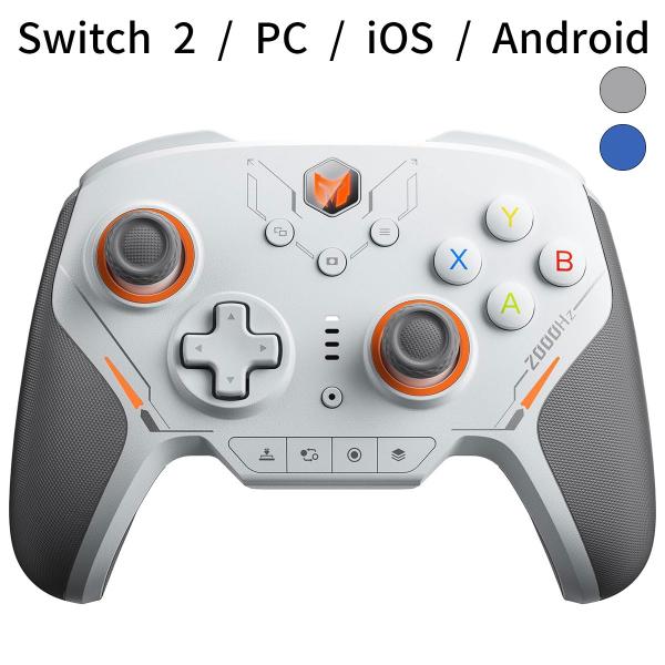 商品説明Switch2 / PC / Android / iOS対応の高性能ワイヤレスコントローラーです。TMRホールジョイスティックと16個のメカニカルスイッチボタンを搭載し、高精度かつ高速な入力を実現します。マクロループ、TURBO連射...