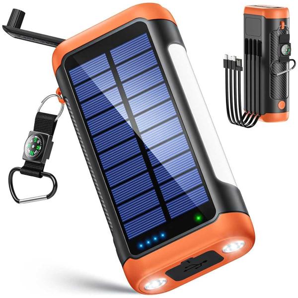 商品説明太陽光充電と手回し発電に対応した、防災・アウトドア向けの大容量モバイルバッテリーです。ケーブル内蔵で複数機器をまとめて充電でき、最大6台同時充電にも対応。防水・防塵・耐衝撃設計で、キャンプや登山、非常時でも安心して使えます。LEDラ...
