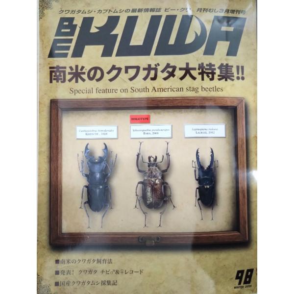 ◎くわ本の中でダントツの情報力を誇るBE-KUWA！　過去に出版された本は大半が絶版になり、プレミア価格で取引される事もある程！　各号1冊は確保しておいて下さい。　最新98号は南米のクワガタ大特集です。　クビボソ、シワバネ等の南米特産種が目...