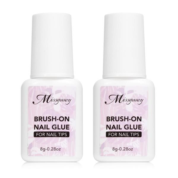 カラー：クリアサイズ：16g/2本【UVライト不要のネイルグルー】長持ちで耐久性があり、大容量（8g*2）。このジェルは粘り気があり、柔軟性にも優れています。正しく使用すれば、付け爪やネイルパーツが28日以上しっかりと爪に固定されます。【速...