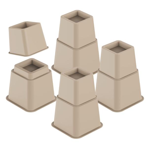 カラー：茶色（大と小）サイズ：15.8cm x 15.8cm x 20.4cmスタイル：2 段,調整(1)置くだけで設置、ソファー、テーブル、ベッドなどの家具は設置可能！　(2)大と小2セット合計8個。(3)家電や家具をかさ上げ、湿気から守...