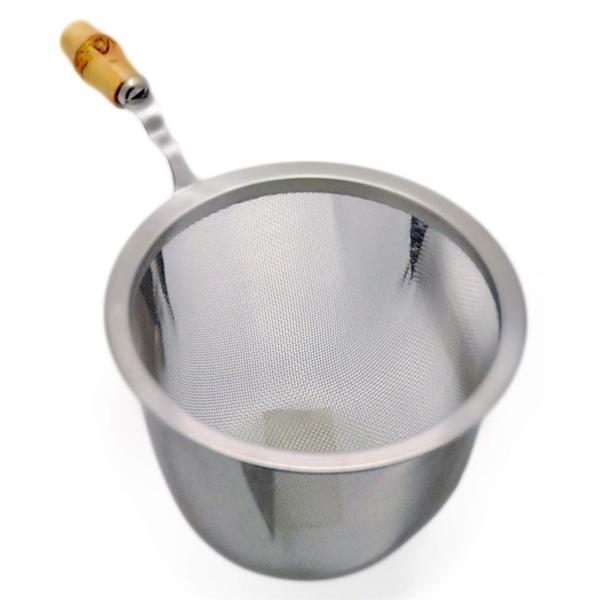 サイズ：74-55 サイズ74mm 深さ55mmサイズ:A7.4cm B深さ5.5cm Cリング外寸8.2cm D茶こし穴内寸約7.1cm素材:本体 18-8ステンレススチール / 柄 本竹サイズ:A74mm B深さ55mm Cリング外寸8...