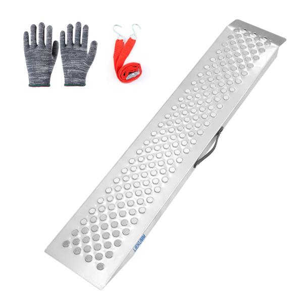 カラー：シルバーサイズ：長さ120cm【商品仕様】サイズ：長さ120cm×幅23cm×高さ4.5cm　使用高さの範囲：32ー40cm　重量：一本約5.46kg（ご注意:スロープを設置する前に、傷つけないように手袋をつけてください）【上質なス...