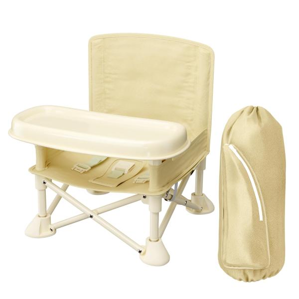 カラー：ベージュサイズ：ベージュ★材質上等：アルミ合金製のＸ型クロスバーと直径15ミリの脚は頑丈で、最大15kgを耐えられます。テーブルは環境に優しい、無毒無害のPP素材で作られ、お子さんに噛まれてもご心配なく。さらに、脚では滑り止めのパッ...