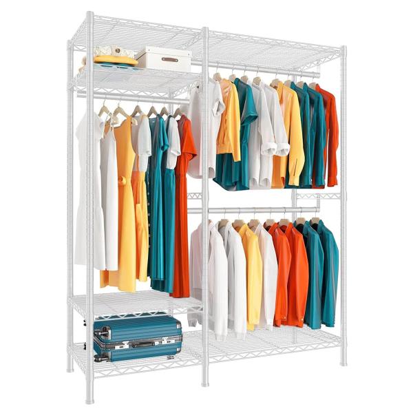 カラー：ホワイトサイズ：194*114*42cm基本情報寸法：114*42*194cm；重量：12.6kg；素材：防錆鉄。省スペーススペースを余すことなく使用して省スペースでの収納を実現。帽子やカバンを掛けることもできます。収納抜群かける・...