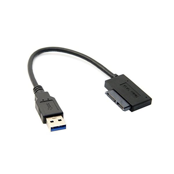 カラー：Slimlinee-SATA 7+6ピン。USB 3.0 - 7+6 13ピン スリムライン SATA アダプターケーブル ノートパソコン CD D V D Rom 光学ドライブ用インターフェース:USB3.0から7+6 13ピン、...