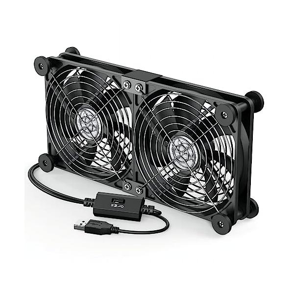 サイズ：12cm ダブル USBスタイル：120mm USB ダブルファン【高品質＆長時間稼働】PCファンは高品質のダブルボールベアリングモーターを採用し、寿命は通常ファンの2倍以上で、長時間の連続動作が可能です。金属のファンガードが装着さ...
