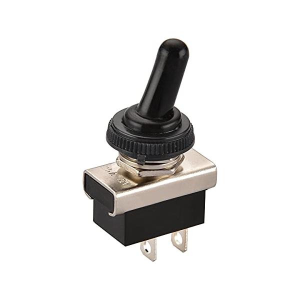 カラー：黒入力：12VDC 25A; 125VAC 6A; 250VAC 3A取付穴サイズ：12.2mmSPST, オン/オフ(ON-OFF)全体のサイズ（約）：29 x 15 x 61mm3ピン端子幅：1/4 "（6.3mm）