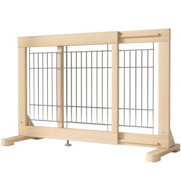 カラー：天然木サイズ：高さ60cm【伸縮可能・移動自由】サイズが高さが60cm、幅60cm-115cmの伸縮式です。幅は調節できるので、それぞれの間口にも適した長さに調節ができ、制限はありません。置き型式なので持ち運びが便利です。収納も比較...