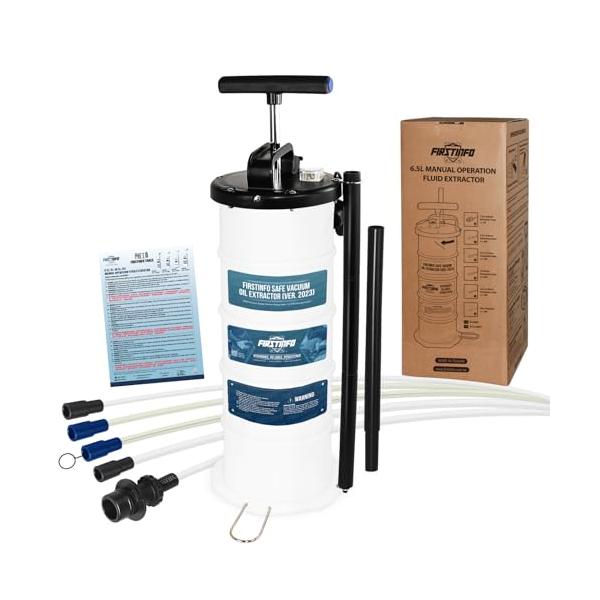 サイズ：6.5L・【各種類のオイル交換に適合】エンジンオイル、ATFなどの液体を抽出するために作られたオイルチェンジャーです。車、船、バイク、機械のオイル交換に最適で、水などの液体を抽出することもできます。・【エンジンオイルホース】4本のエ...