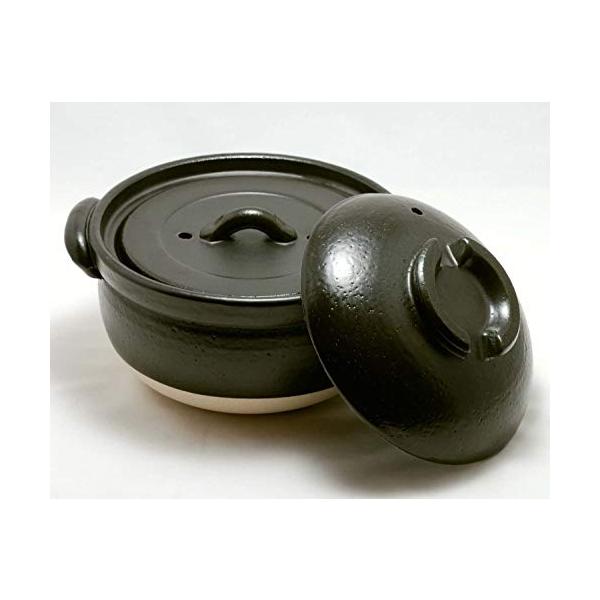 サイズ：2合炊【サイズ2合炊】Φ18.5 x 21 x 13.5cm【素材】 陶器 日本製（四日市萬古焼）【機能・特徴】お米のおいしさを引き出す・陶製ご飯鍋・二重蓋