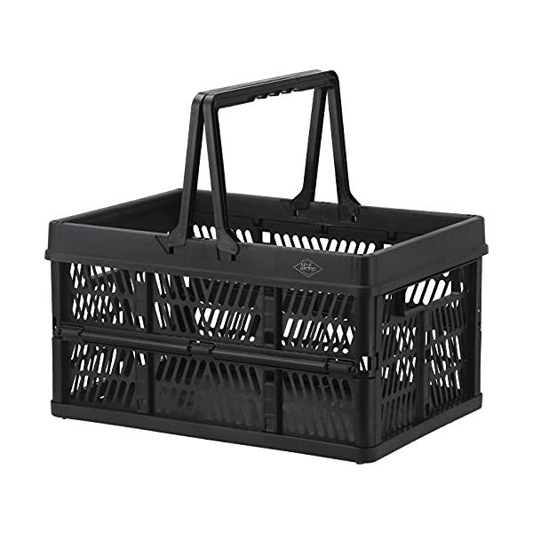 カラー：ブラックサイズ：Lサイズスタイル：折り畳みコンテナサイズ：幅45×奥行31.5×高さ25cm重量：0.9kg、耐荷重：8kg材質：ポリプロピレン原産国:中国折りたたみ時サイズ：幅450×奥行315×68mm、展開時内寸：405x27...