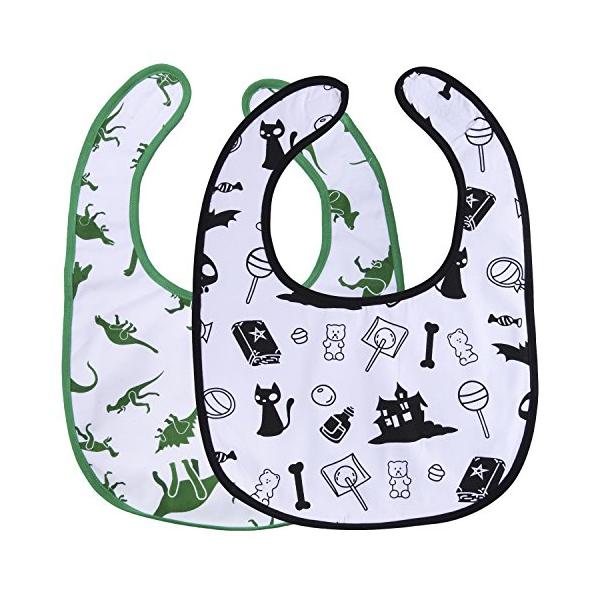 カラー：緑/黒サイズ：2個 (x 1)スタイル：Free style絵柄が可愛くて、同柄ロンパースと組み合わせて完璧、子供の幼稚も感じる！子供用ビブをイメージし、子供頃の気持ちを思い出してくれます。裏面の防水シートがよだれや飲みこぼしの浸透...