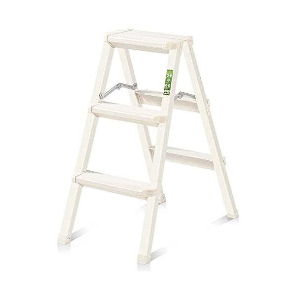 カラー：ホワイトサイズ：三段★【商品寸法】広げた状態：幅39cm×奥58cm×高さ73cm 　収納時：幅39cm×奥行16cm×高さ78cm、コンパクトなデザイン、空間を省いて、狭い場所でも収納られます。★【商品素材】アルミ製で、耐荷重は1...