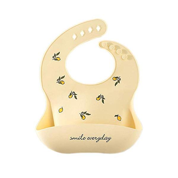 カラー：レモン柄【親の安心の材質】：赤ちゃんの健康には最優先で気をつけており、健康に有害な科学物質を使用しないシリコン製の材質で、赤ちゃんが舐めても安心です。また柔らかい素材のため、首元のお肌を傷つけることもありません。【サイズ調節可能】首...