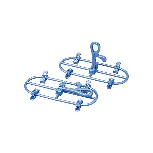 カラー：2本組サイズ：洗濯物干し約34×13×18.5cmジーンズやスカートが乾きやすいハンガー洗濯物を広げて干せるので厚手の生地でも早く乾くクリップ部を倒すことができるので収納に場所を取らない耐荷重:約2kgサイズ/約34×13×18.5...