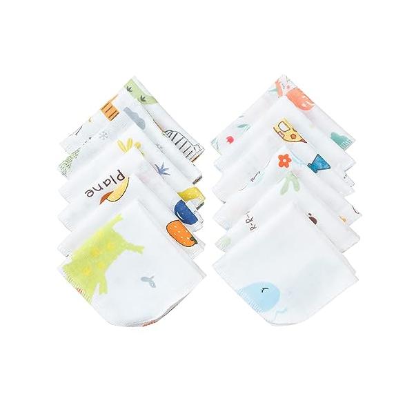 カラー：マルチカラーサイズ：20cmx20cmスタイル：かわいい名前付き名前が書ける便利なタブ付き、幼稚園や保育園などで自分のタオルを見つけやすく、なくす心配もありません。綿100%生まれたての肌に優しい天然素材で、洗うごとにやわらかくなっ...