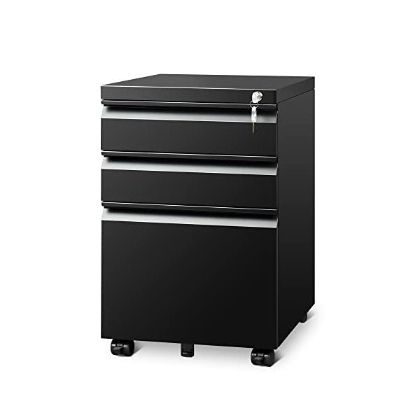 カラー：ブラックサイズ：幅390*奥行480*高さ600mmスタイル：鍵付き【商品仕様】商品外寸：幅390*奥行480*高さ600mm。本体重量：17.78kg。耐荷重：天板50kg、上段10kg、中段10kg、下段20kg。素材：スチール...